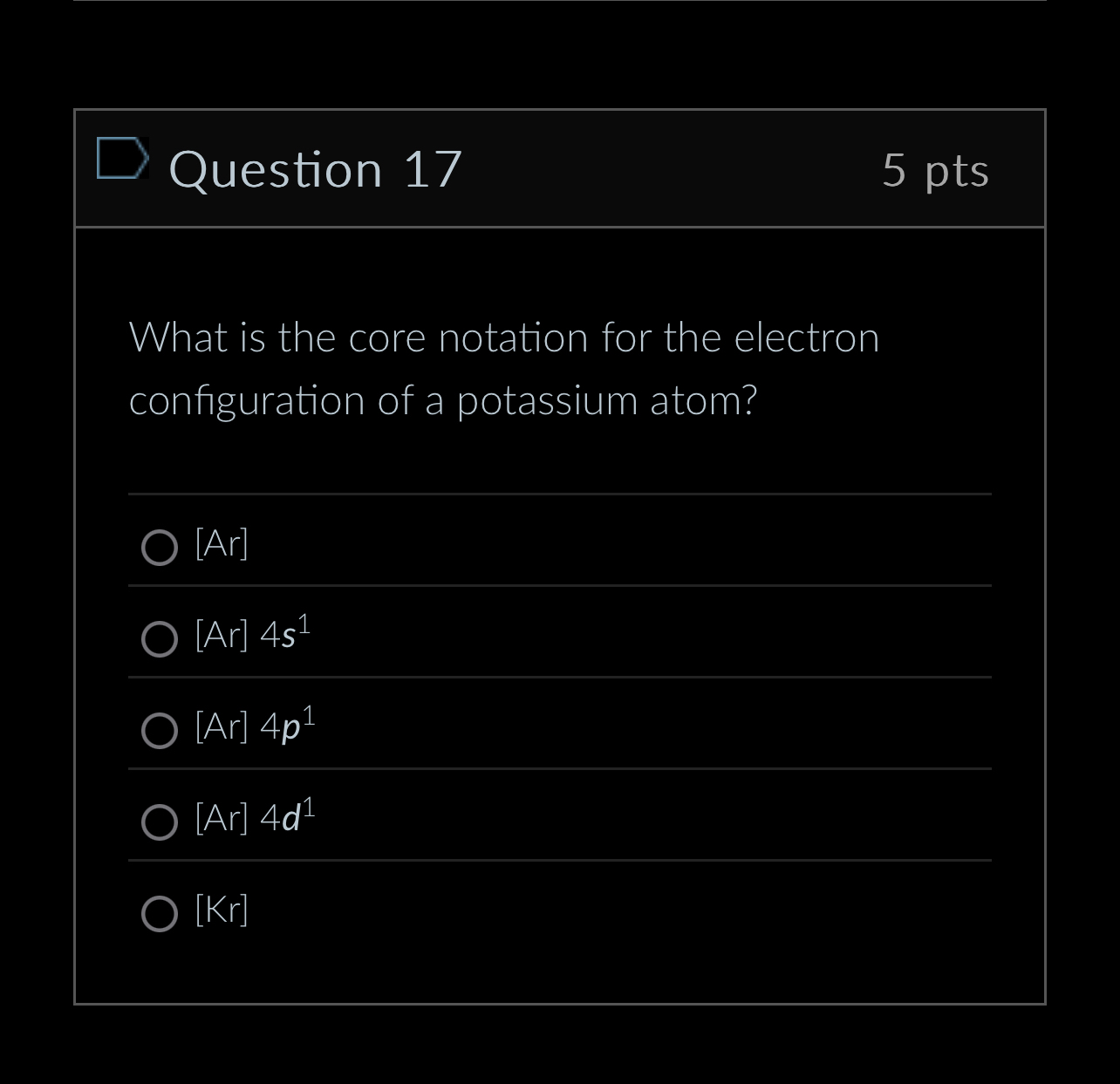 Solved Question 17What is the core notation for the | Chegg.com