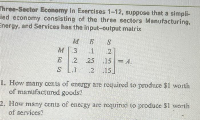 Solved Three Sector Economy In Exercises 1 12 Suppose That