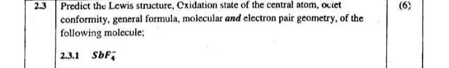 Solved 2.3 ﻿Predict the Lewis structure, Cxidation state of | Chegg.com