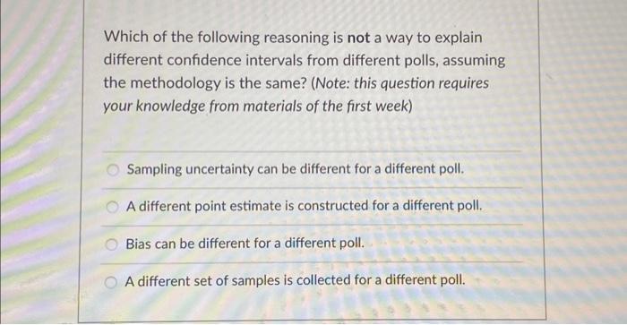 Solved Using confidence intervals is a technique specific to | Chegg.com