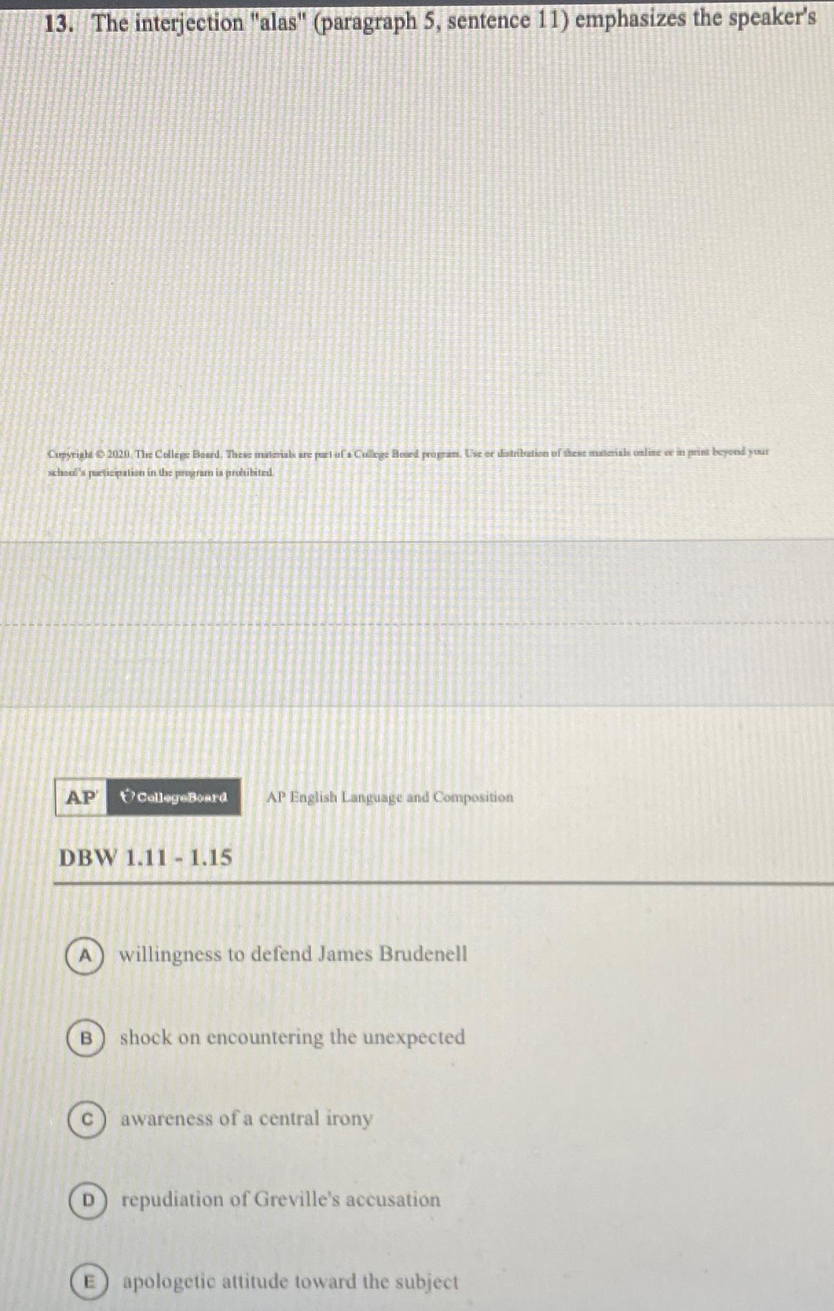 Solved The interjection "alas" (paragraph 5 , ﻿sentence 11) | Chegg.com