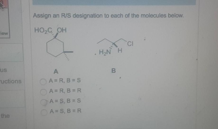 Solved Assign an R/S designation to each of the molecules | Chegg.com