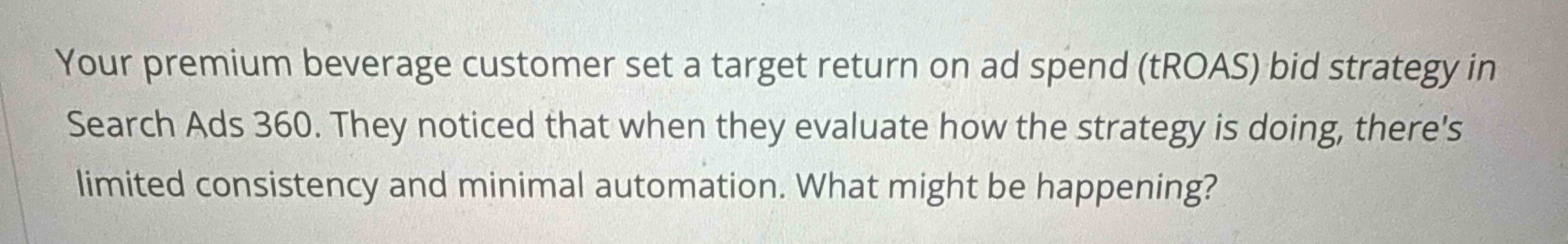 Solved Your premium beverage customer set a target return on | Chegg.com