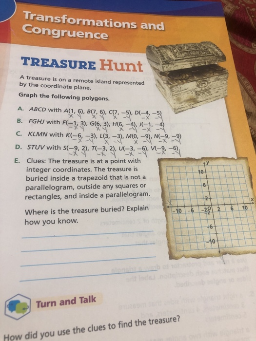 Solved Transformations and Congruence TREASURE Hunt A | Chegg.com