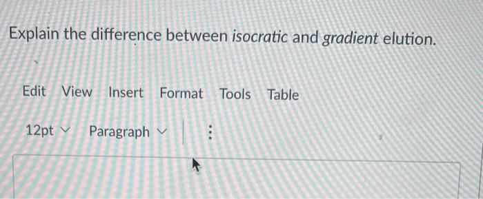 Solved Explain the difference between isocratic and gradient | Chegg.com
