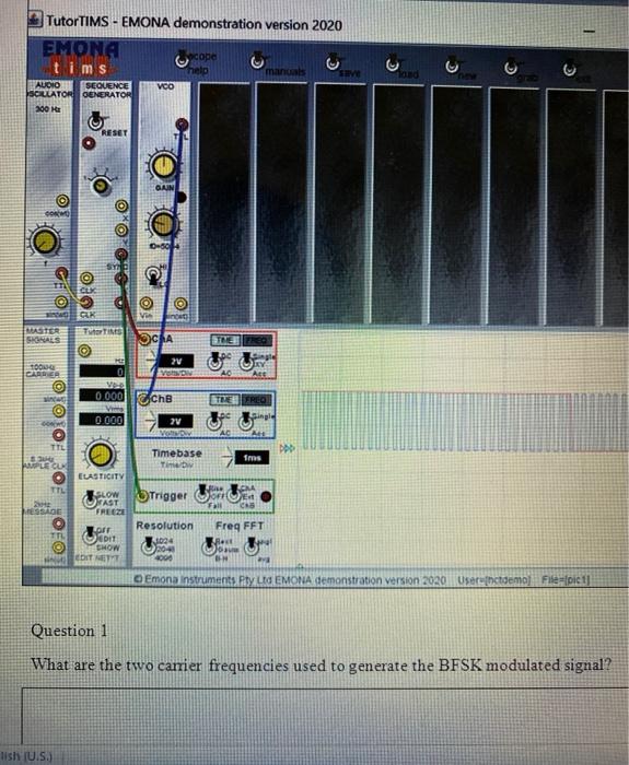 Solved TutorTIMS - EMONA demonstration version 2020 EMONA | Chegg.com