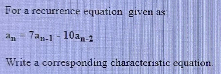 Solved For a recurrence equation given | Chegg.com