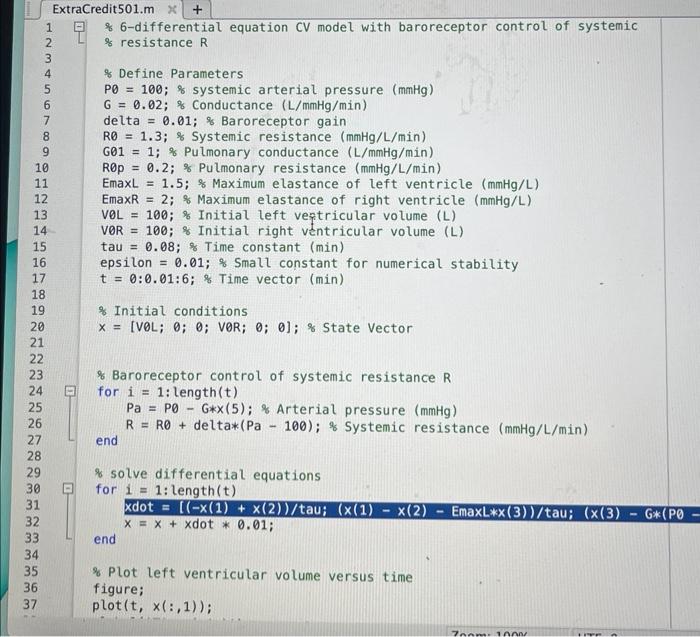 Solved please help fix code. i keep receiving errors of ode | Chegg.com