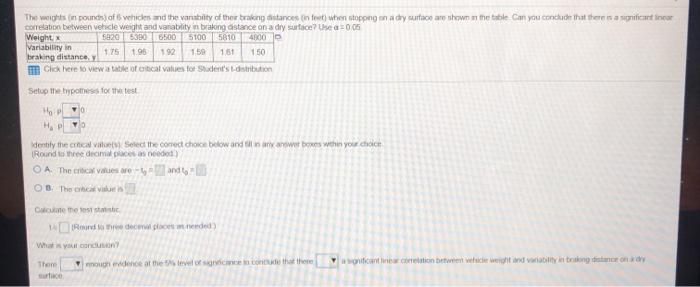 Solved The weights (in pounds of 6 whicken and the | Chegg.com