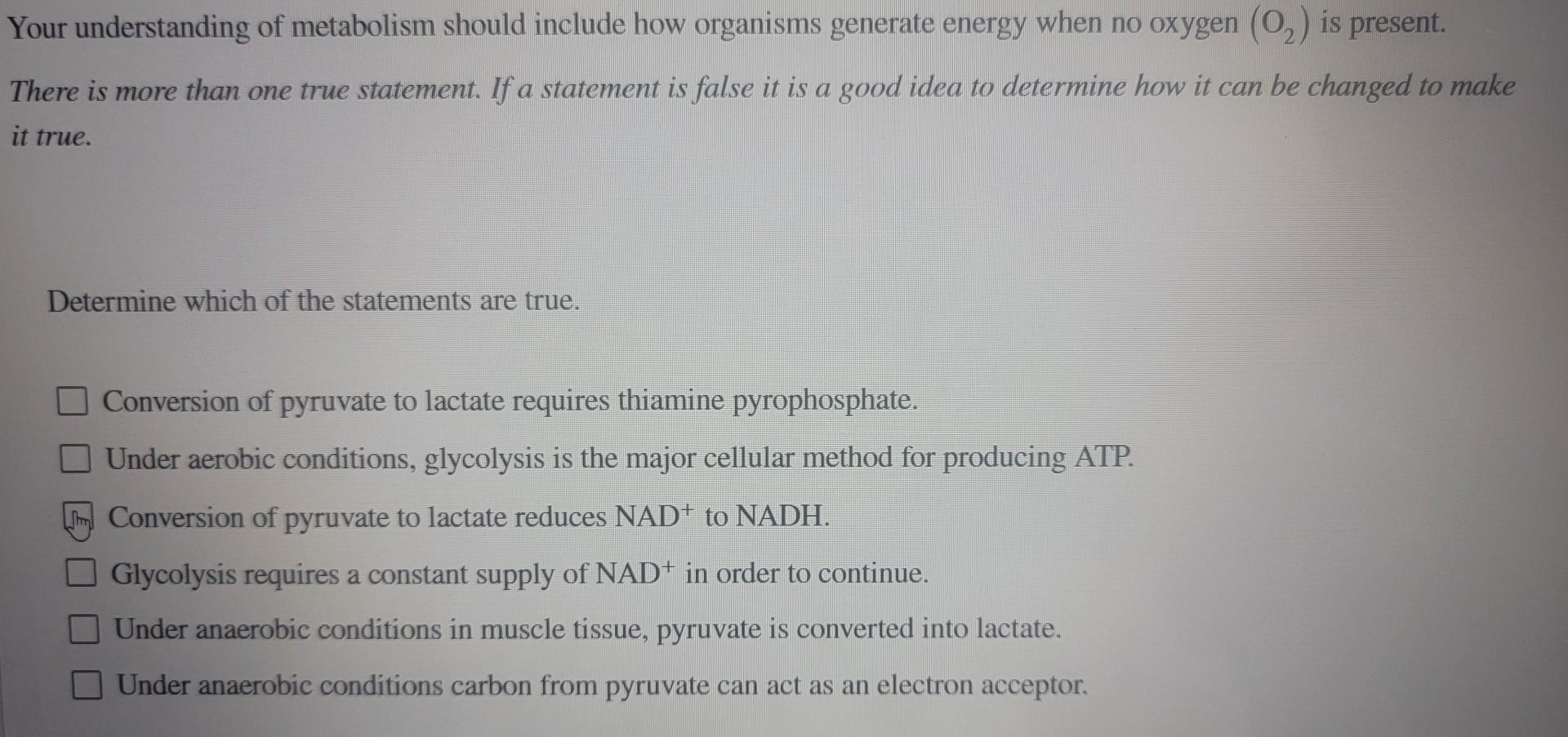 Solved Your understanding of metabolism should include how | Chegg.com