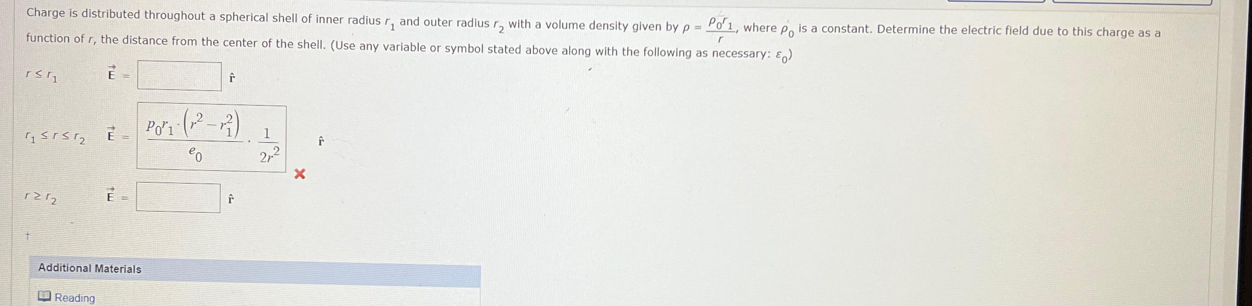 Solved function of r, ﻿the distance from the center of the | Chegg.com