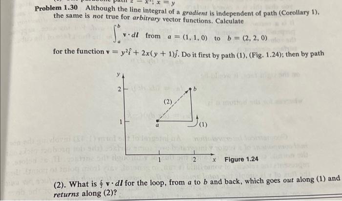Solved Problem 1.30 Although the line integral of a gradient | Chegg.com
