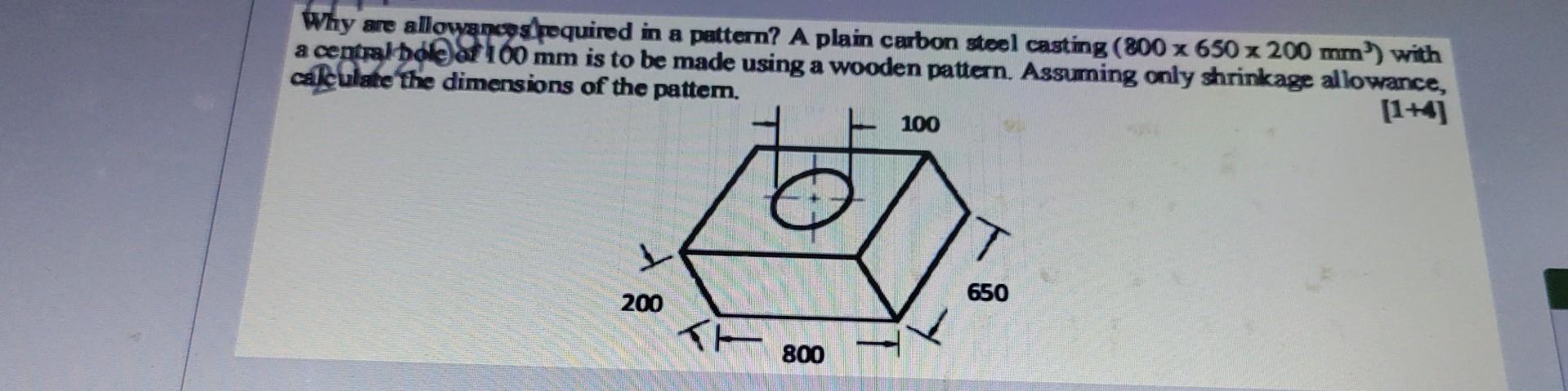 calculatie the dimensions of the pattem. using a | Chegg.com