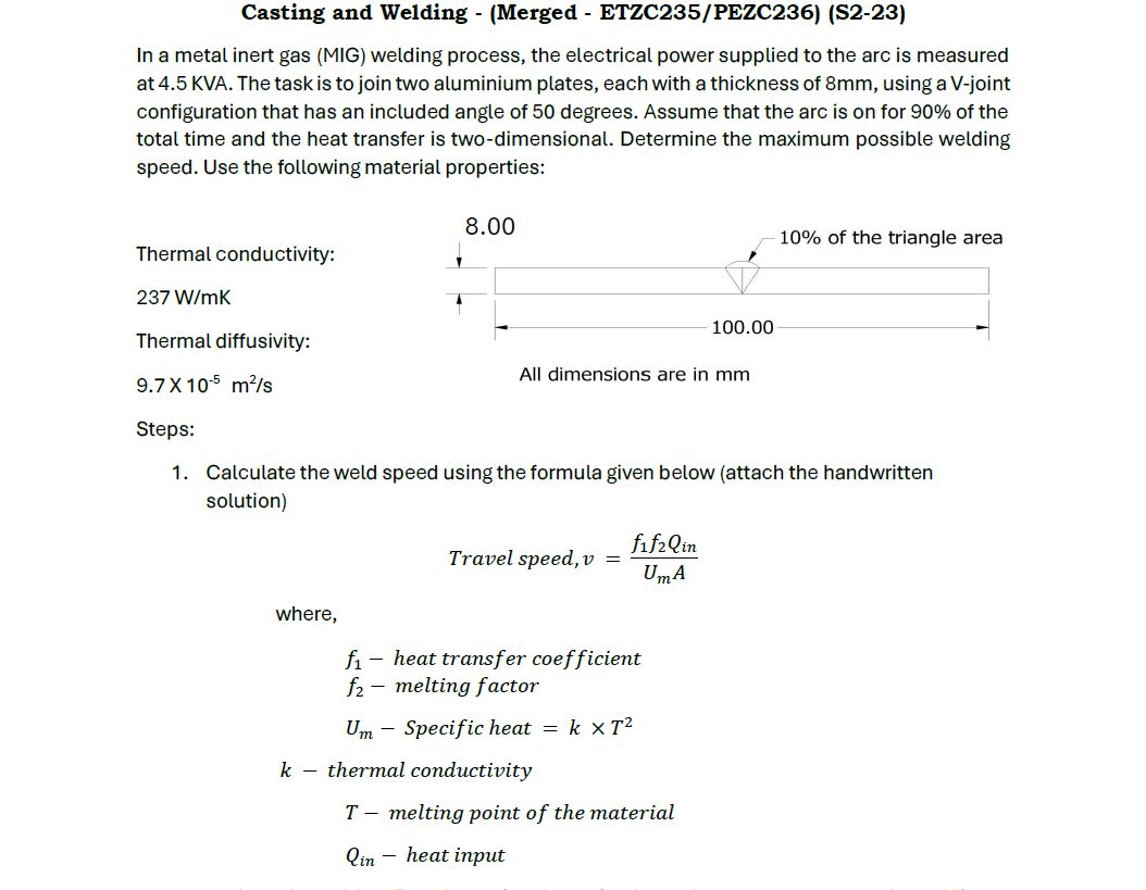 Solved Casting and Welding - (Merged - | Chegg.com