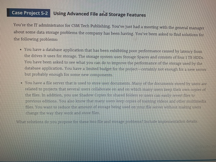 WE A Case Project 5-1 Creating Flexible Storage It's | Chegg.com