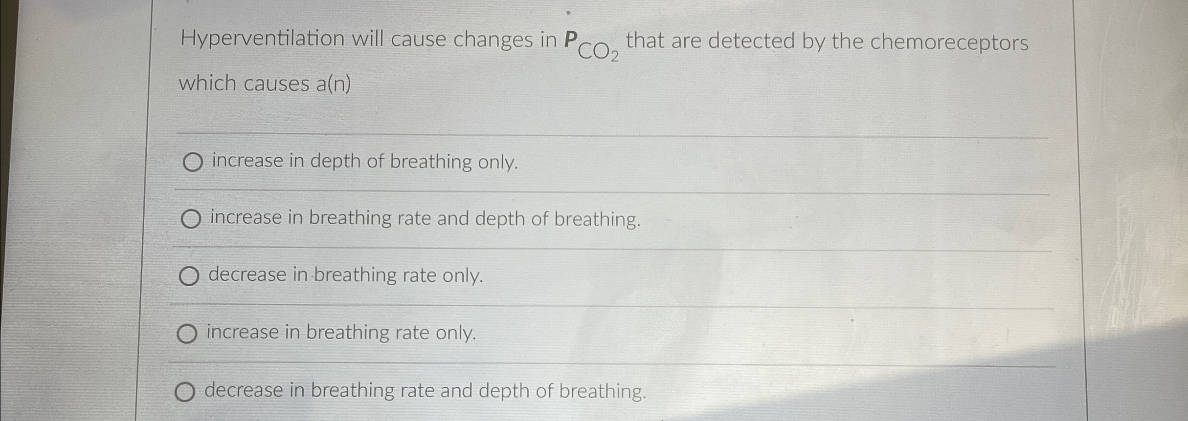 Solved Hyperventilation will cause changes in PCO2 ﻿that are | Chegg.com