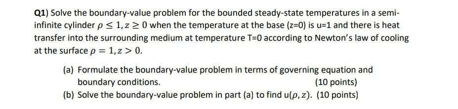 Solved Q1) Solve the boundary-value problem for the bounded | Chegg.com