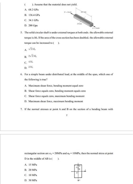 Solved 5. The solid circular shaft is under external torques | Chegg.com