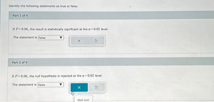 Solved Identify the following statements as true or false. | Chegg.com