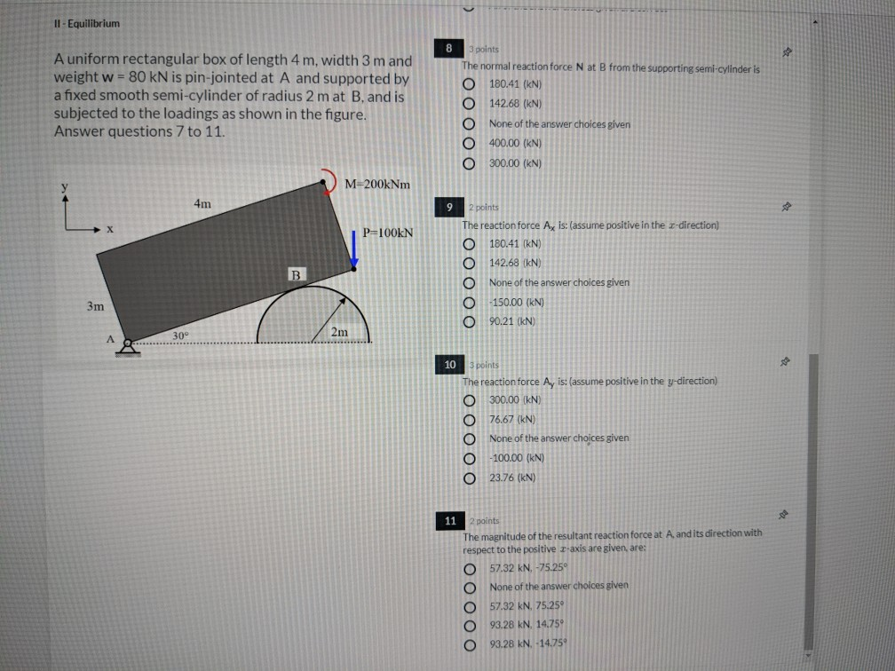 Solved 1-2D Force Systems 208 kNm) 4 The figure below shows | Chegg.com
