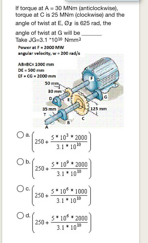 Solved If torque at A=30MNm (anticlockwise), ﻿torque at C | Chegg.com