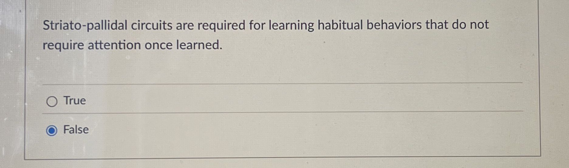 Solved Striato-pallidal circuits are required for learning | Chegg.com