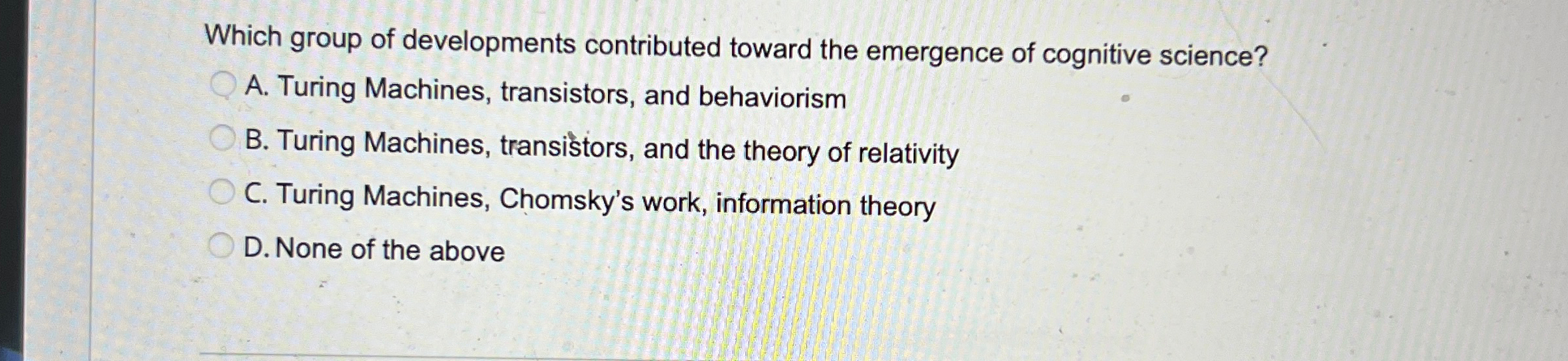 Solved Which group of developments contributed toward the | Chegg.com