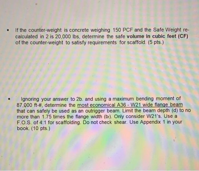 Solved If the counter-weight is concrete weighing 150 PCF | Chegg.com