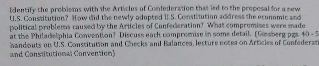 Solved Identify the problems with the Articles of | Chegg.com