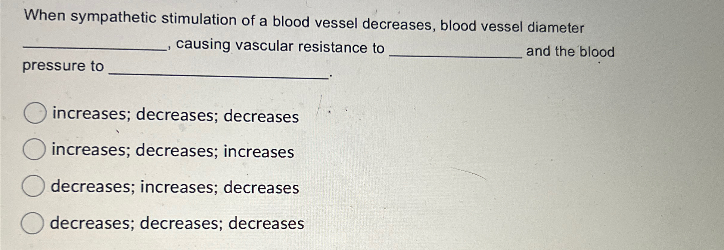 Solved When sympathetic stimulation of a blood vessel | Chegg.com
