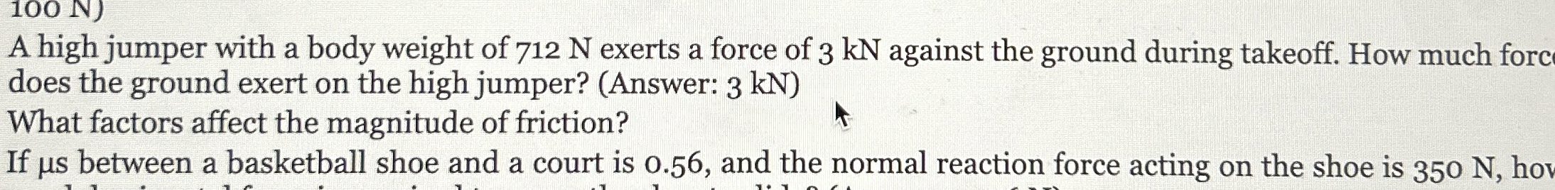 Solved A high jumper with a body weight of 712 ﻿N exerts a | Chegg.com