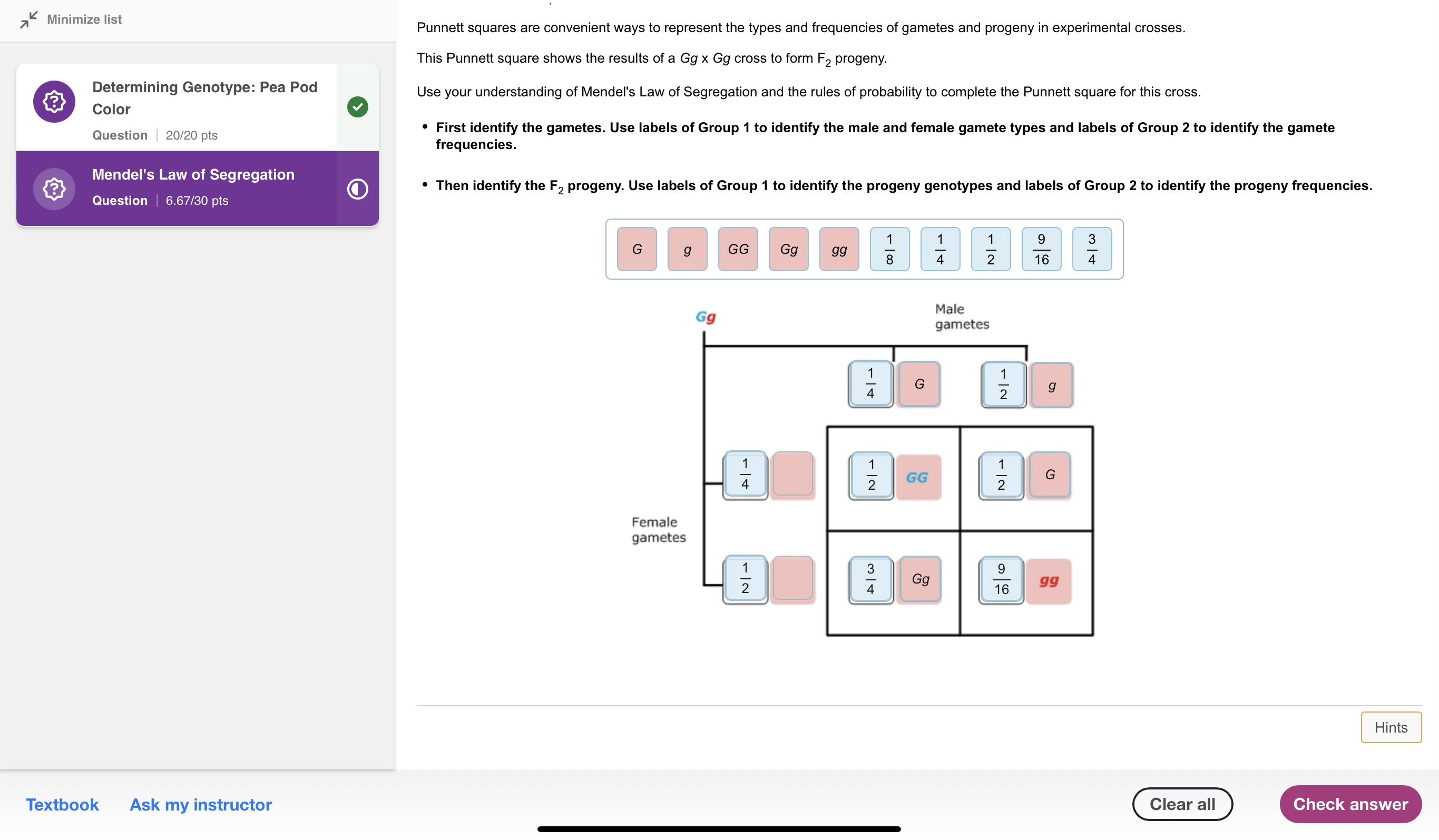 Solved Punnett squares are convenient ways to represent the | Chegg.com