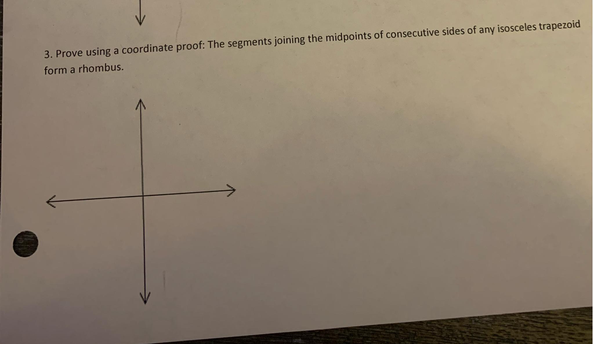 Prove using a coordinate proof: The segments joining | Chegg.com