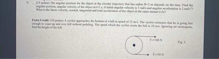 Solved (15 points) The angular position for the object at | Chegg.com