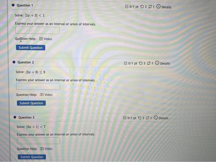 Solved Solve: ∣2x+3∣