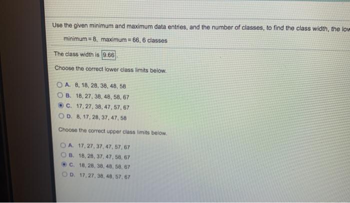 Solved Use the given minimum and maximum data entries, and | Chegg.com
