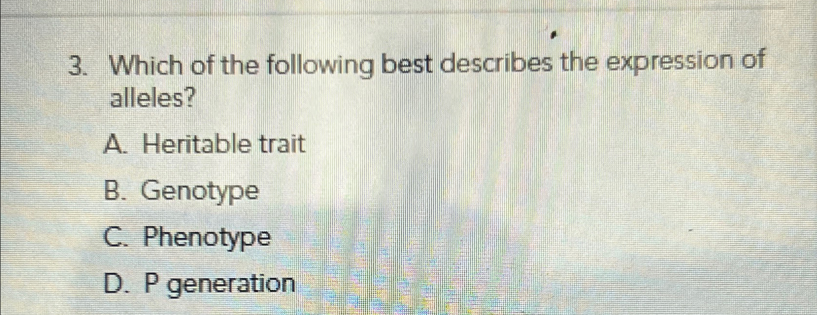 Solved Which of the following best describes the expression | Chegg.com