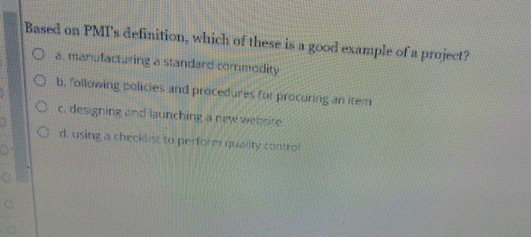 Solved Based on PMI's definition, which of these is a good | Chegg.com