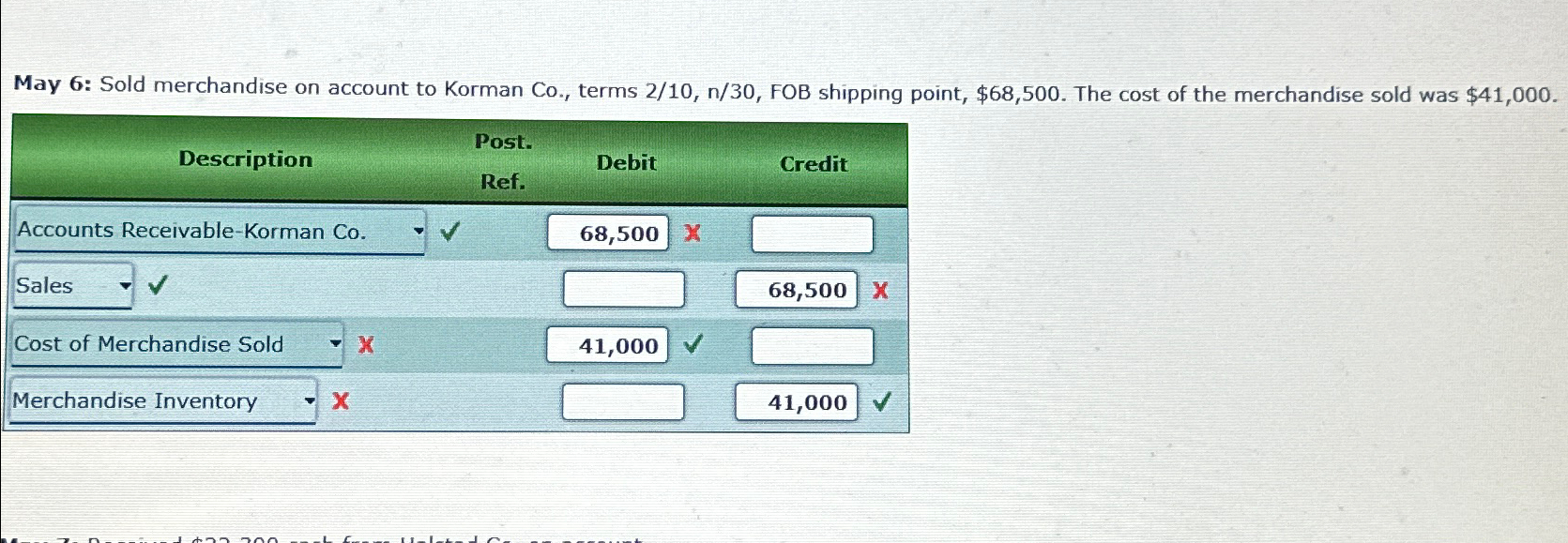 may-6-sold-merchandise-on-account-to-korman-co-chegg