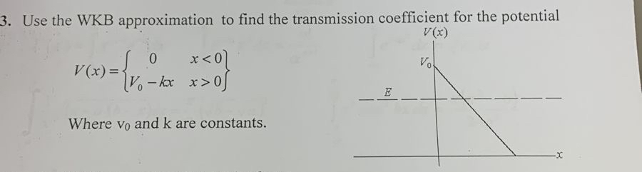 Solved Use the WKB approximation to find the transmission | Chegg.com