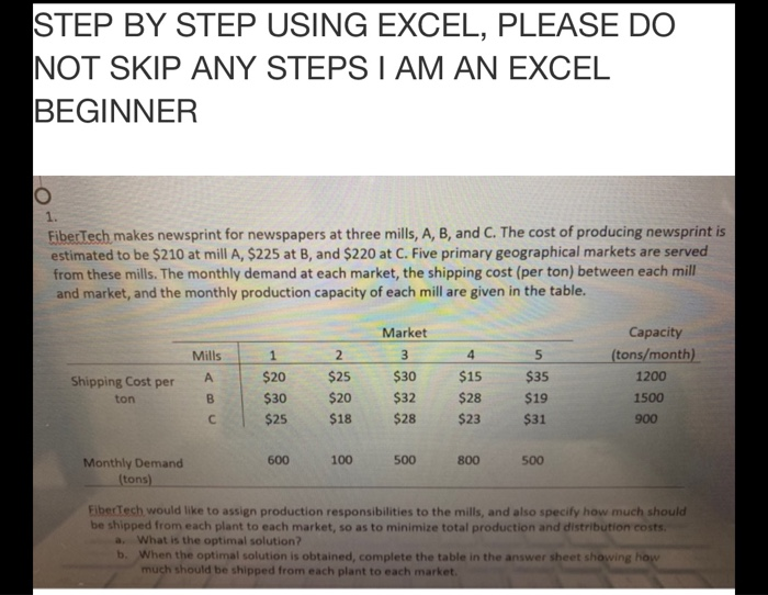 Solved STEP BY STEP USING EXCEL, PLEASE DO NOT SKIP ANY | Chegg.com