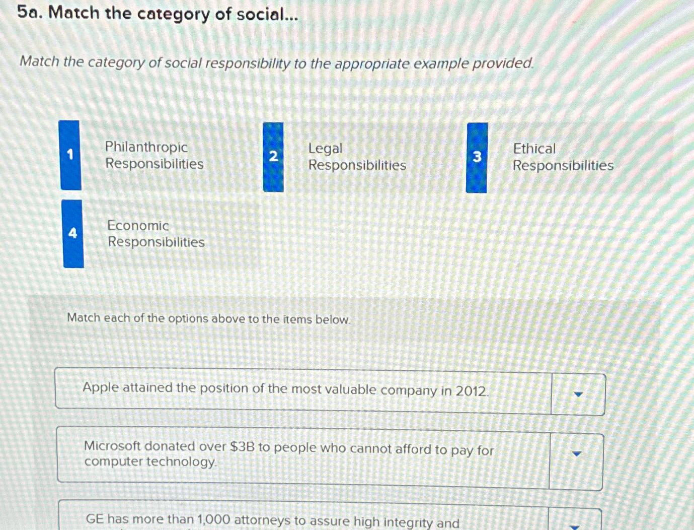 Solved 5a. ﻿Match the category of social...Match the | Chegg.com