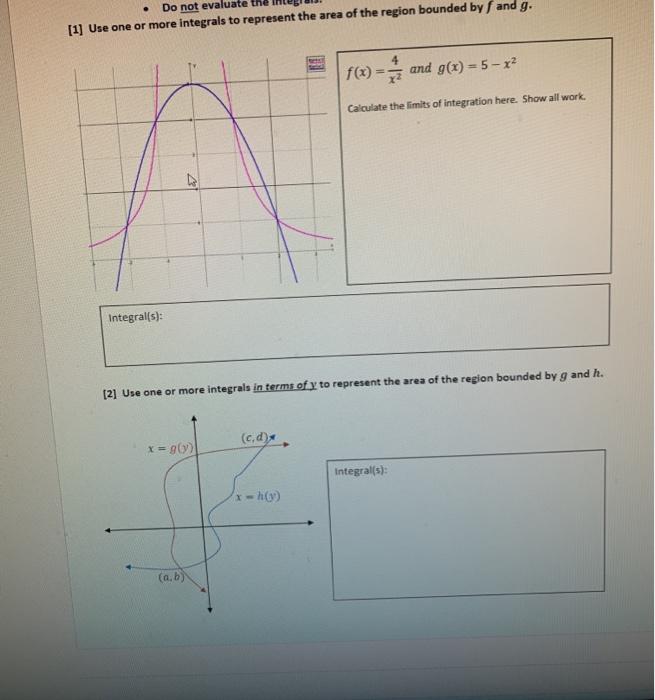Solved . Do not evaluate the [1] Use one or more integrals | Chegg.com