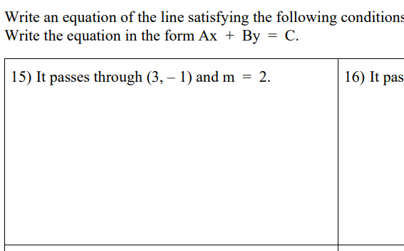 Write an equation of the line satisfying the | Chegg.com