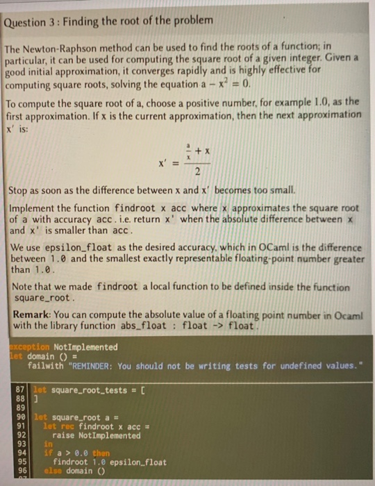 ocaml：correct this implementation so that it compiles | Chegg.com