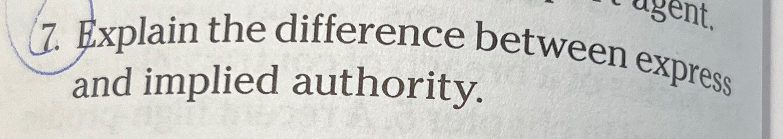 Solved Explain the difference between express and implied | Chegg.com