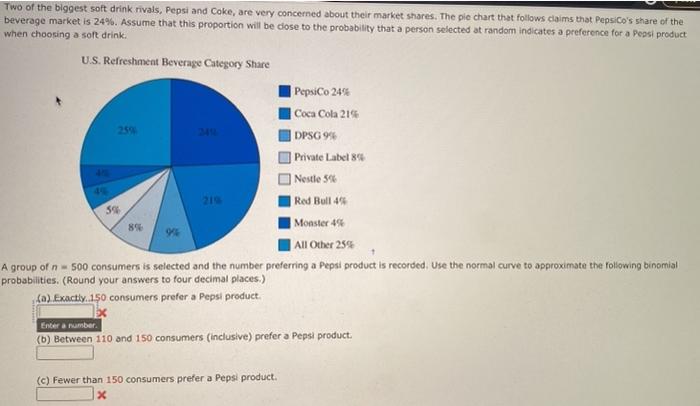 Solved Two of the biggest soft drink rivals, Pepsi and Coke, | Chegg.com