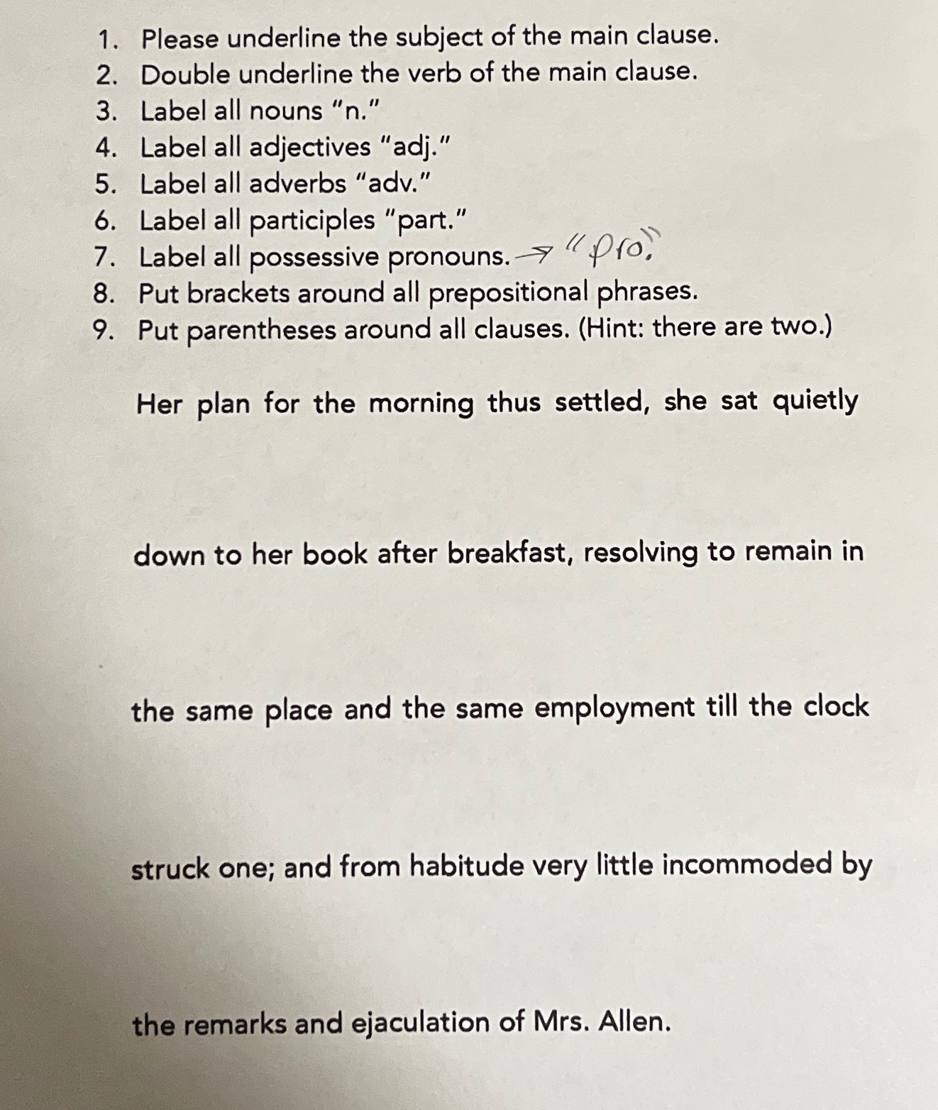 Solved Please underline the subject of the main | Chegg.com