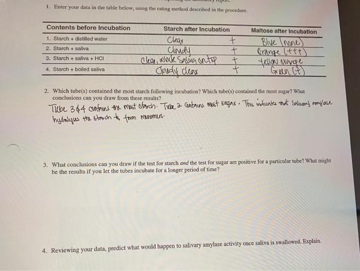 Solved 1. Enter your data in the table below, using the | Chegg.com