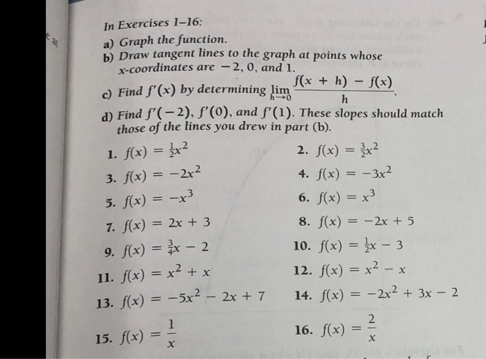 Solved In Exercises 1–16: a) Graph the function. b) Draw | Chegg.com
